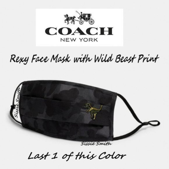 Coach | Accessories | Coach Rexy Face Mask With Wild Beast Print | Poshmark